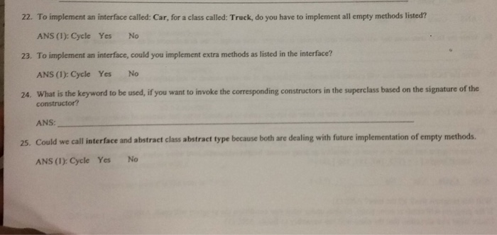 Solved To implement an interface called: Car, for a class | Chegg.com