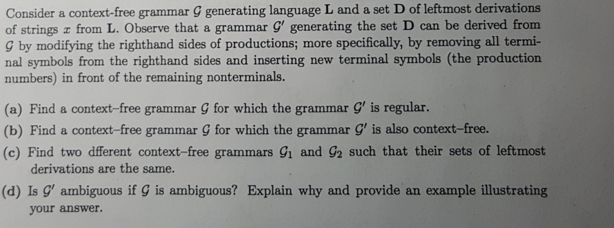 Solved Consider a context-free grammar g generating language | Chegg.com