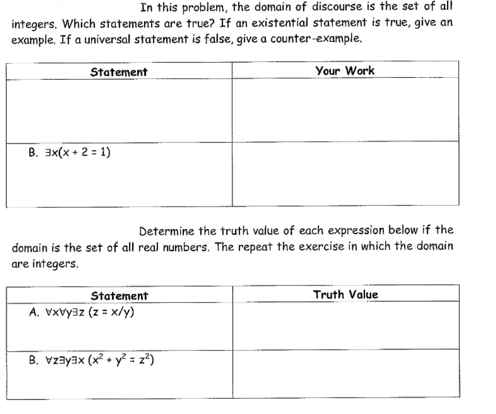 Solved In This Problem The Domain Of Discourse Is The Set 5625