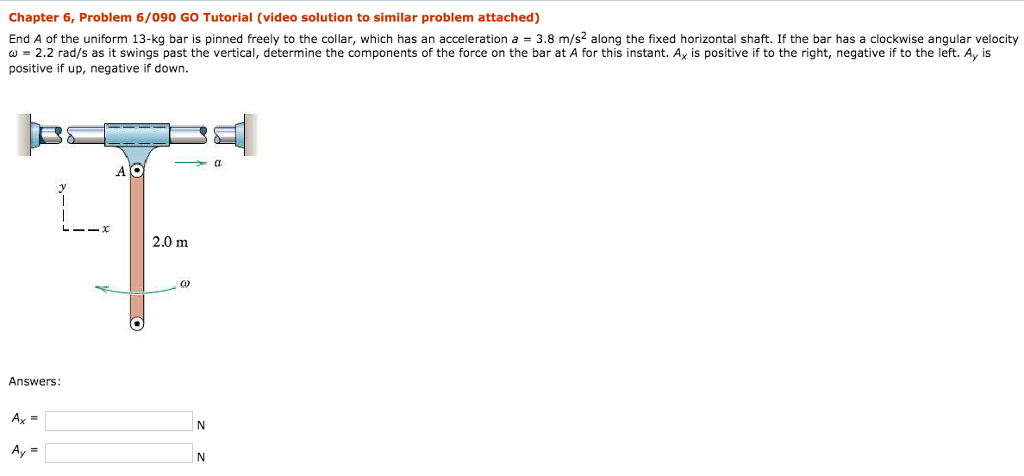 Solved Chapter 6, Problem 6/090 GO Tutorial (video solution | Chegg.com