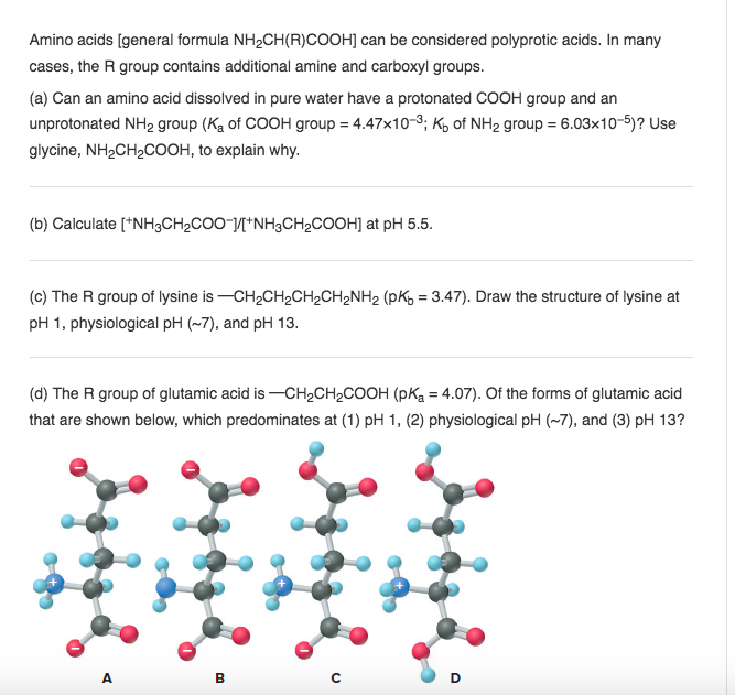 Solved Amino acids [general formula NH2CH(R)COOH] can be | Chegg.com
