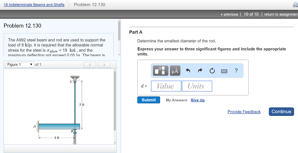 Solved 16 Indeterminate Beams and Shafts Problem 12.130 « | Chegg.com