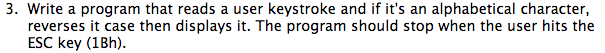 Solved Assembly Programming Question. Read keystroke, | Chegg.com
