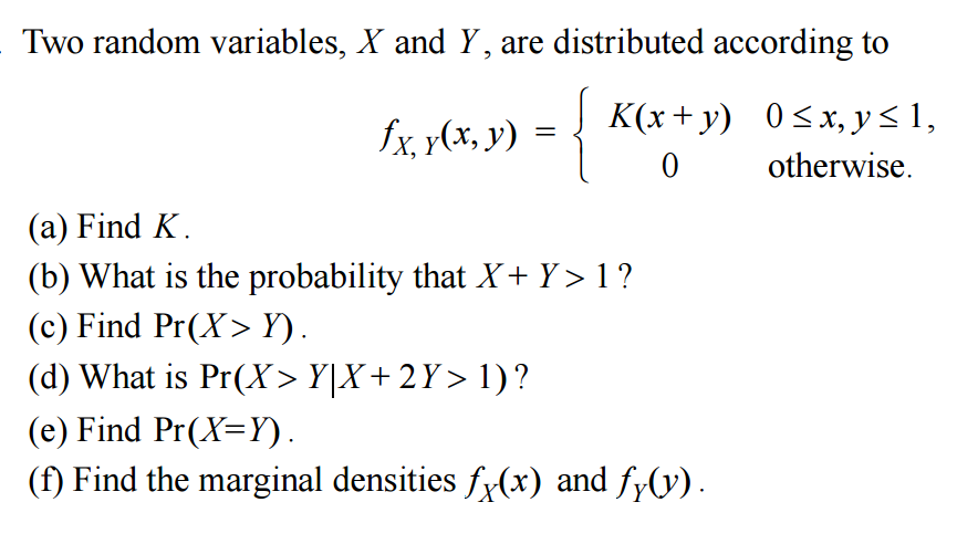 Solved Two Random Variables X And Y Are Distributed