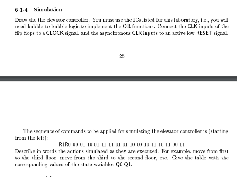 Solved The elevator controller will use only four states | Chegg.com