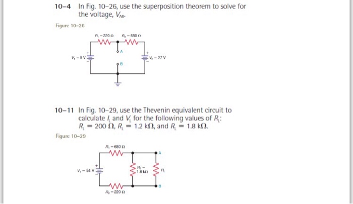 Solved In Fig. 10-26, Use the superposition theorem to solve | Chegg.com