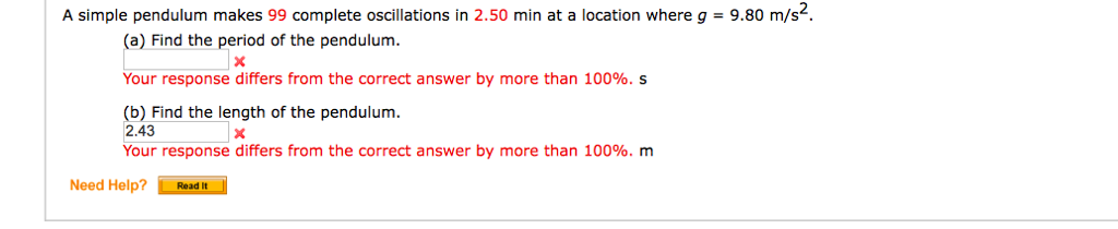 Solved A simple pendulum makes 99 complete oscillations in | Chegg.com