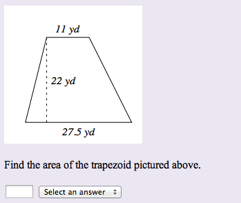 Solved Find the area of the trapezoid pictured above. | Chegg.com