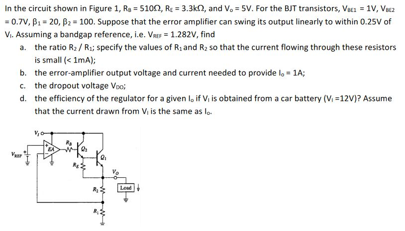 Solved In the circuit shown in Figure 1, Rs 510, RE 3.3k2, | Chegg.com