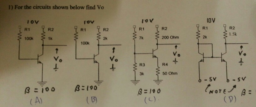 Solved 1) find Vo for each circuit | Chegg.com