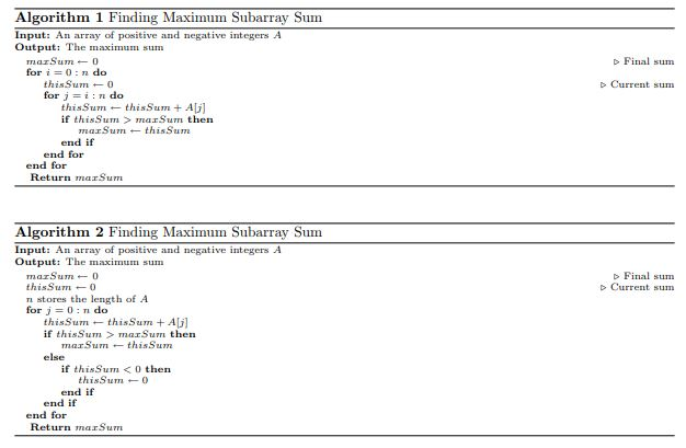 Solved Two algorithms for this problem are given below. | Chegg.com