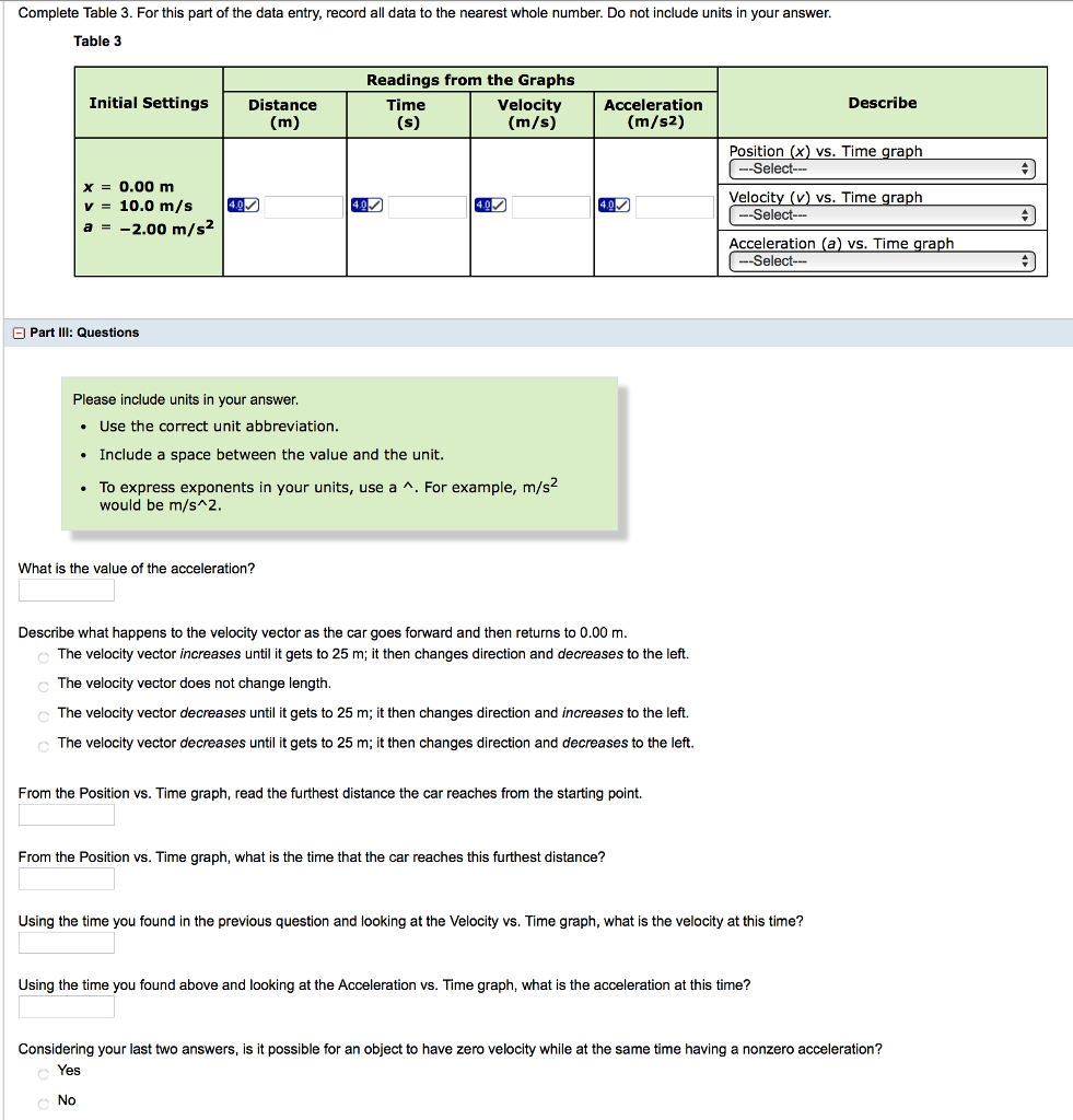 Solved O Part l: Data Complete Table 1. Record all data to | Chegg.com Solved O Part l: Data Complete Table 1. Record all data to | Chegg.com