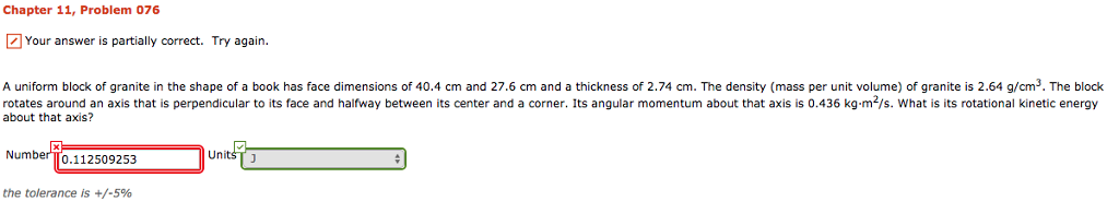 Solved Chapter 11, Problem 076 Your answer is partially | Chegg.com