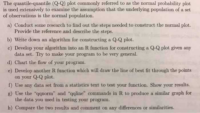 Solved The quantile-quantile (Q-Q) plot commonly referred to | Chegg.com