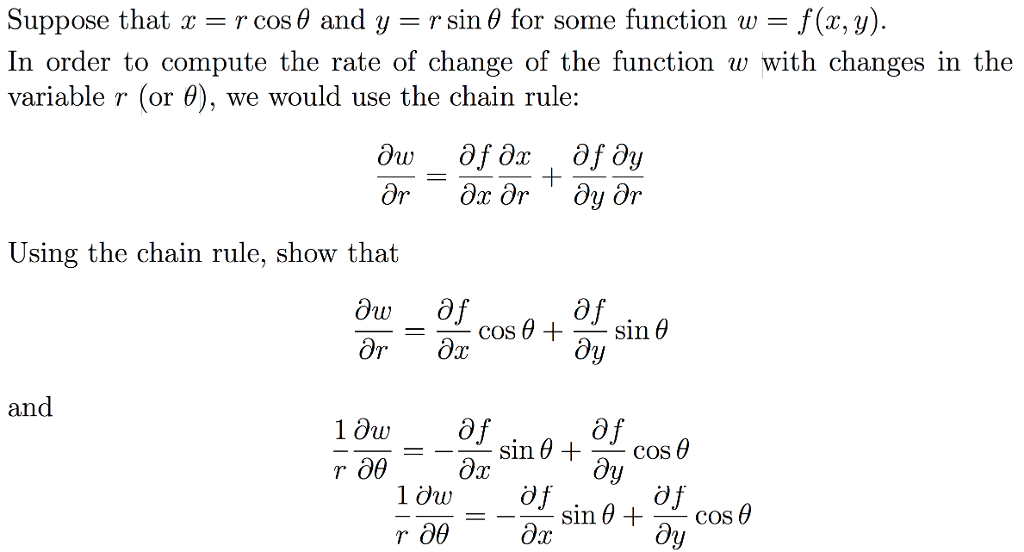 Solved Suppose that x = r cos θ and y = r sin θ for some | Chegg.com