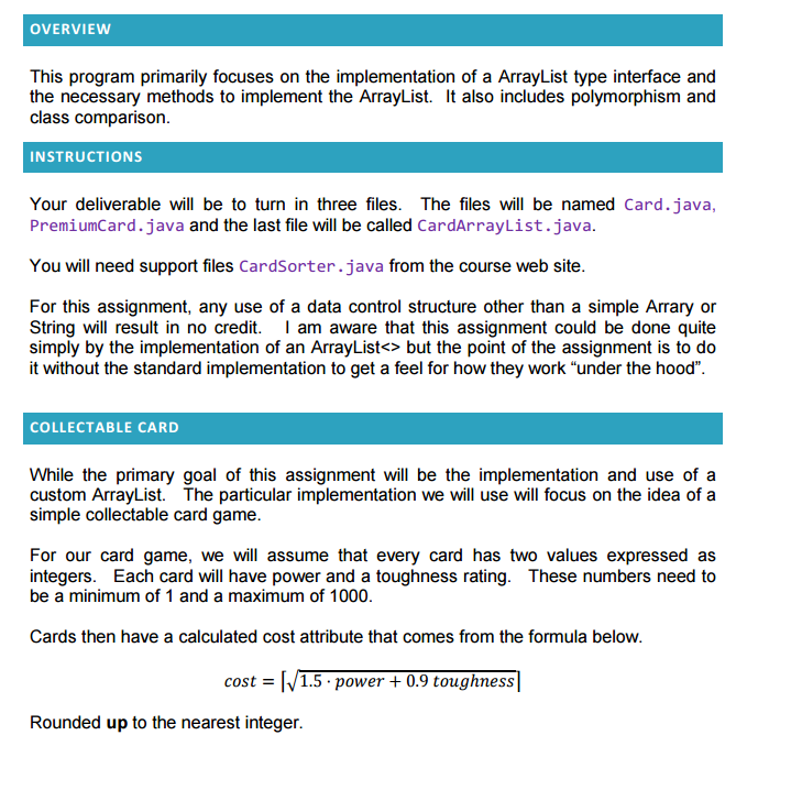 Solved OVERVIEW This program primarily focuses on the | Chegg.com