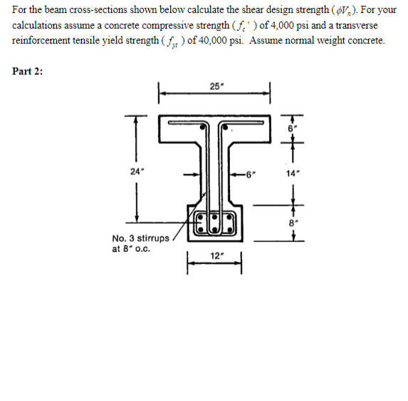Solved For the beam cross-sections shown below calculate the | Chegg.com
