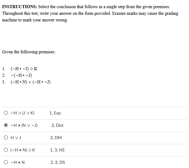Solved INSTRUCTIONS: Select the Throughout this test, write | Chegg.com