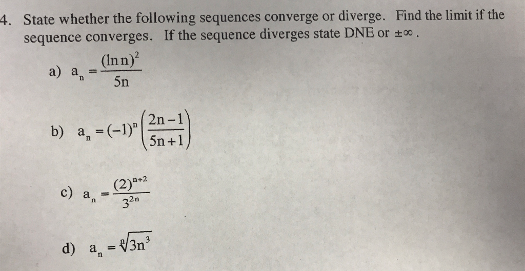 Solved State whether the following sequences converge or | Chegg.com