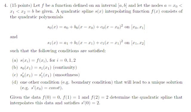 Solved 4. (15 points) Let f be a function defined on an | Chegg.com