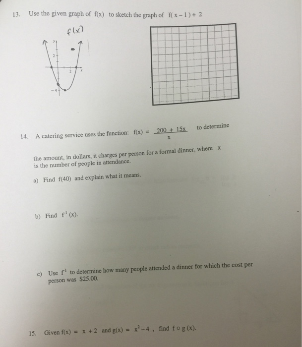 Solved Use the given graph of f(x) sketch the graph of f( x | Chegg.com
