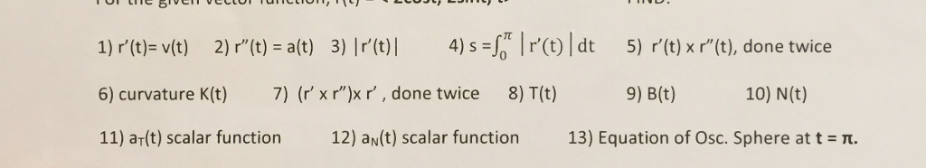 Solved For the given vector function r(t)