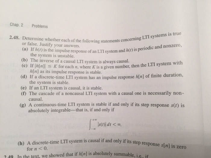 Solved Determine whether each of the following statements | Chegg.com
