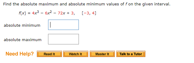 Solved Find the absolute maximum and absolute minimum values | Chegg.com