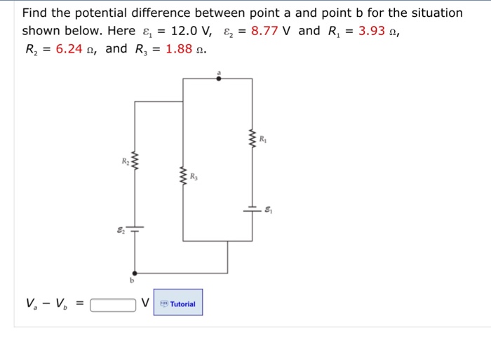Solved Find the potential difference between point a and | Chegg.com