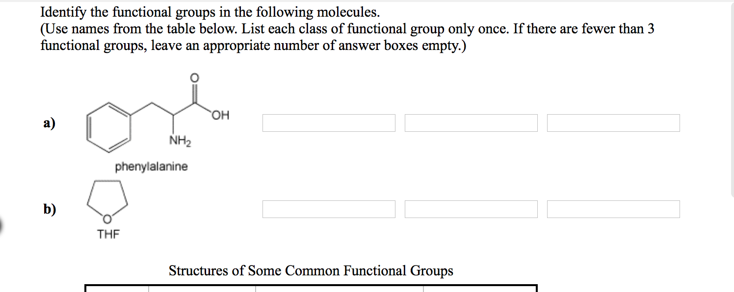 Solved Identify the functional groups of these molecules | Chegg.com