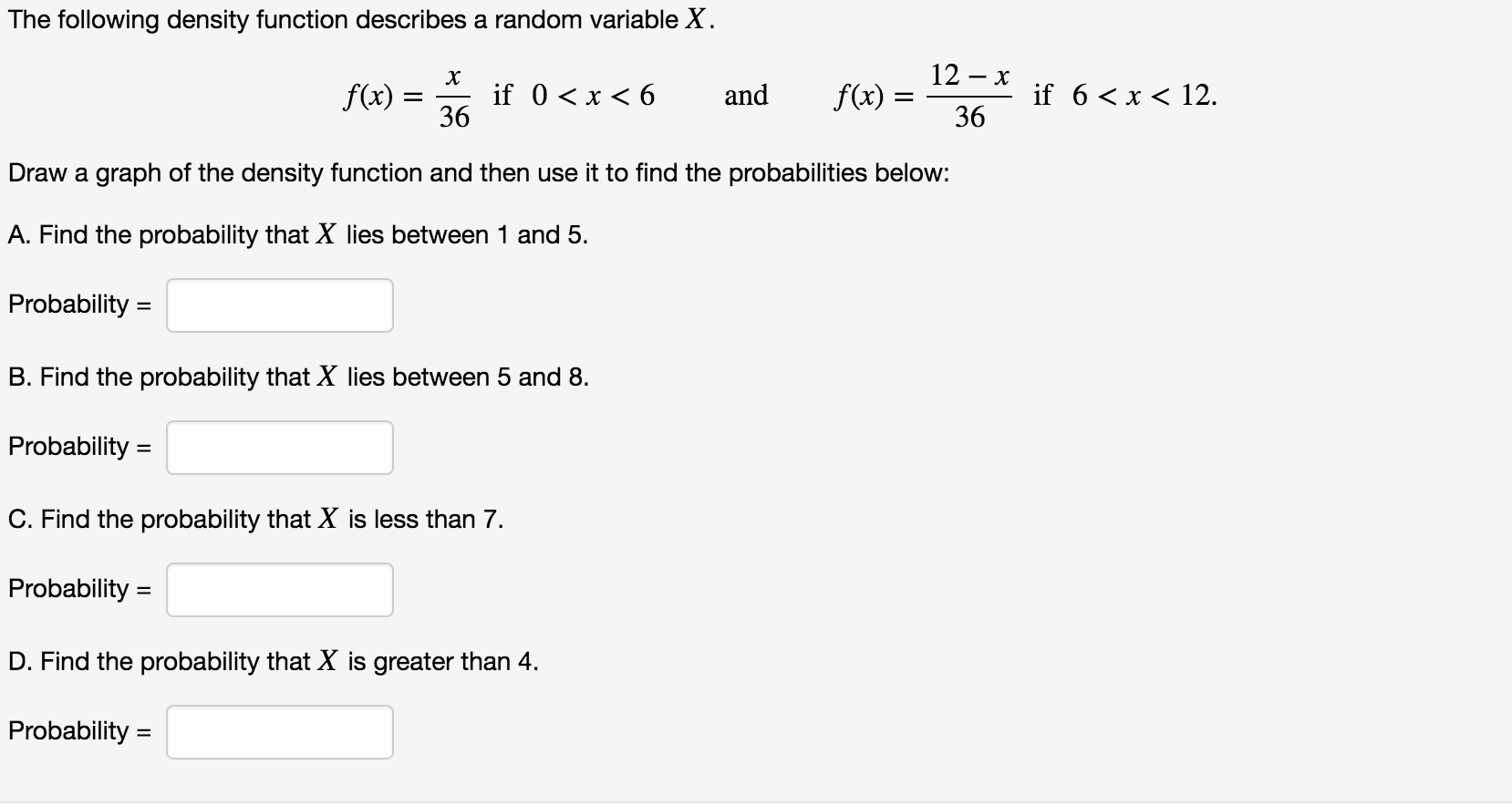 Solved The following density function describes a random | Chegg.com