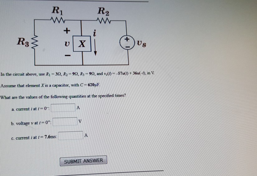 Solved 2 R3 In the circuit above, use R1 32, R2-952, R3-92, | Chegg.com