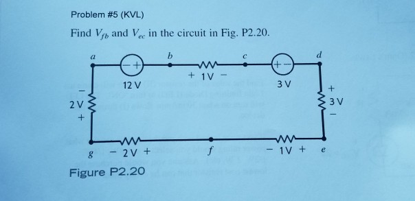 Solved Find V_fb, and V_ec in the circuit in Fig. P2.20. | Chegg.com