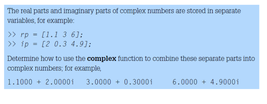 Solved The real parts and imaginary parts of complex numbers | Chegg.com