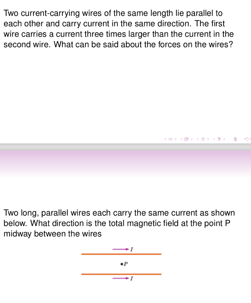 Solved Two current-carrying wires of the same length lie | Chegg.com
