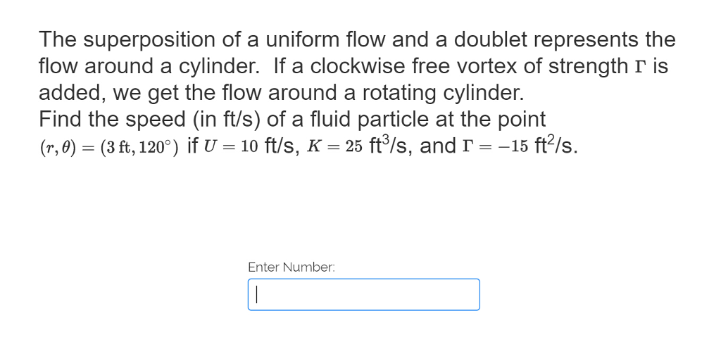 Solved The superposition of a uniform flow and a doublet | Chegg.com