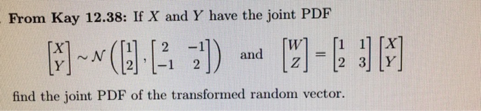 Solved If X and Y have the joint PDF find the joint PDF of | Chegg.com