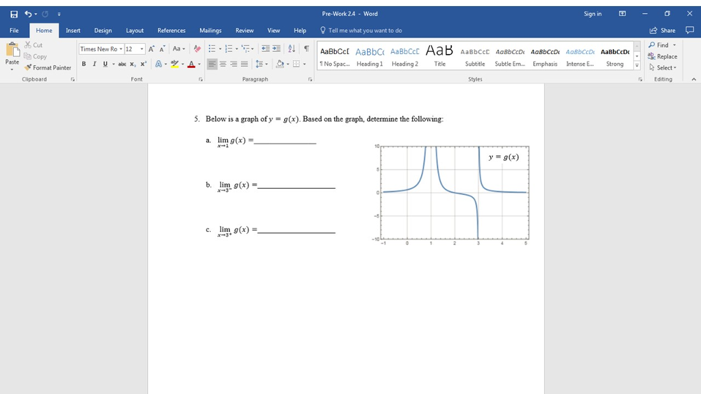 Solved 日勺 Pre Work 24 Word Sign In File Home Insert Design