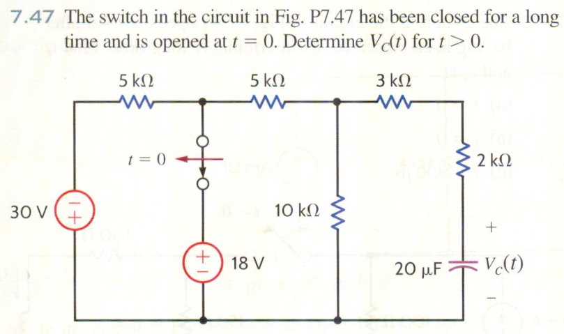 Solved 7.47 The switch in the circuit in Fig. P7.47 has been | Chegg.com