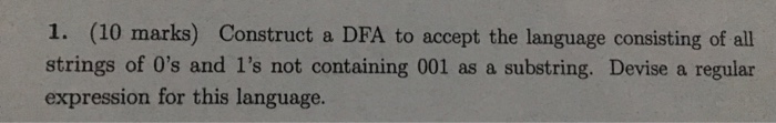 Solved Construct a DFA to accept the language consisting of | Chegg.com