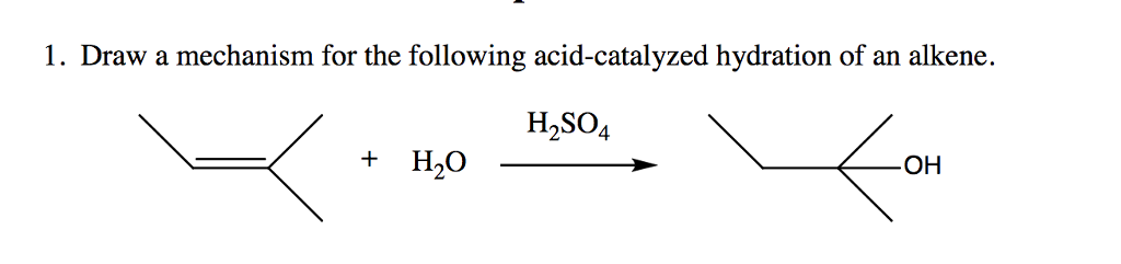 Solved 1. Draw a mechanism for the following acid-catalyzed | Chegg.com