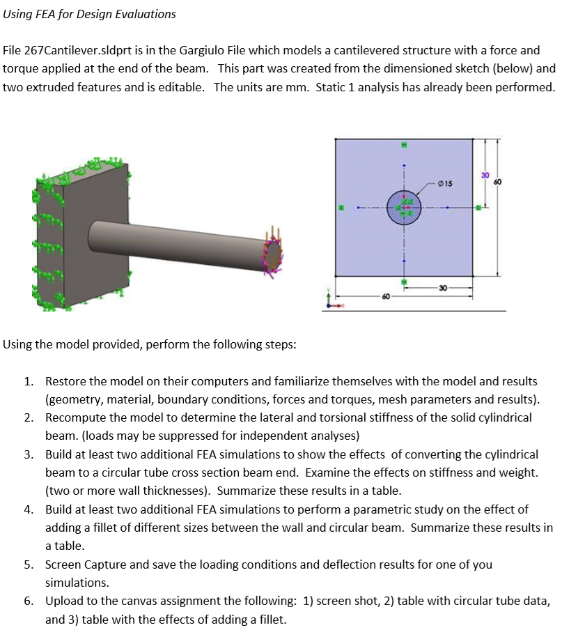 Using FEA for Design Evaluations File | Chegg.com