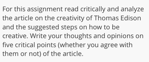 The Creative Thinking Habits of Thomas Edison By | Chegg.com