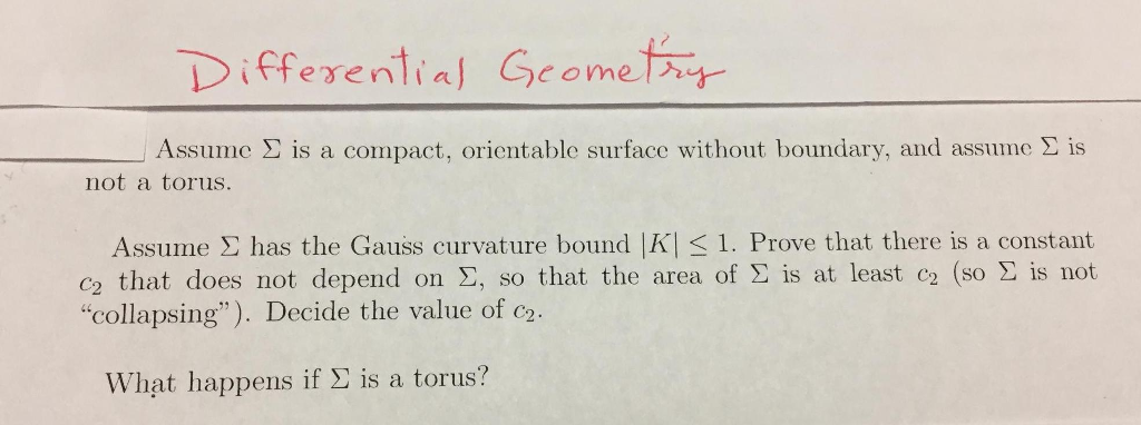 Assume sigma is a compact, orientable surface without | Chegg.com