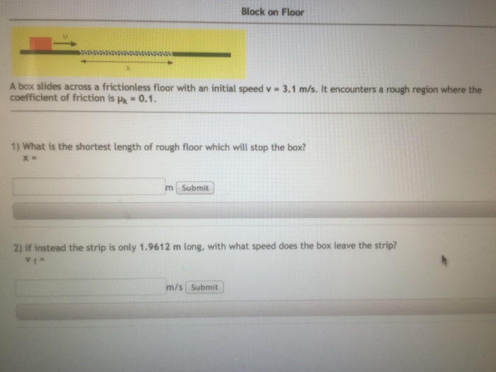 Solved A box slides across a frictionless floor with an | Chegg.com