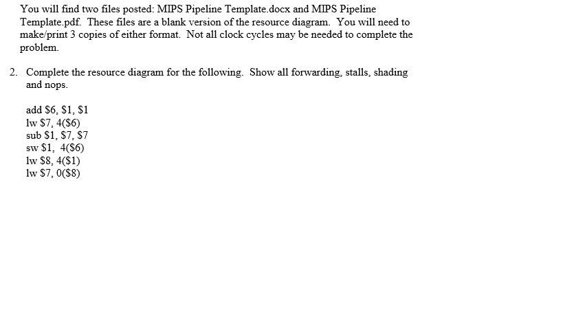 Solved You will find two files posted: MIPS Pipeline | Chegg.com