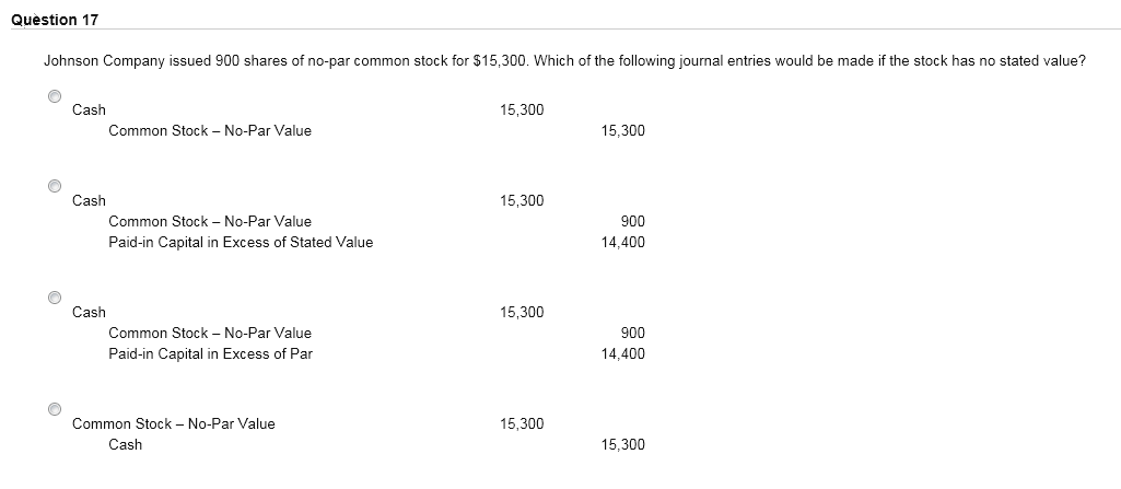 Solved Johnson Company issued 900 shares of no-par common | Chegg.com