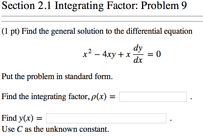 Solved Section 2.1 Integrating solution to the differential | Chegg.com