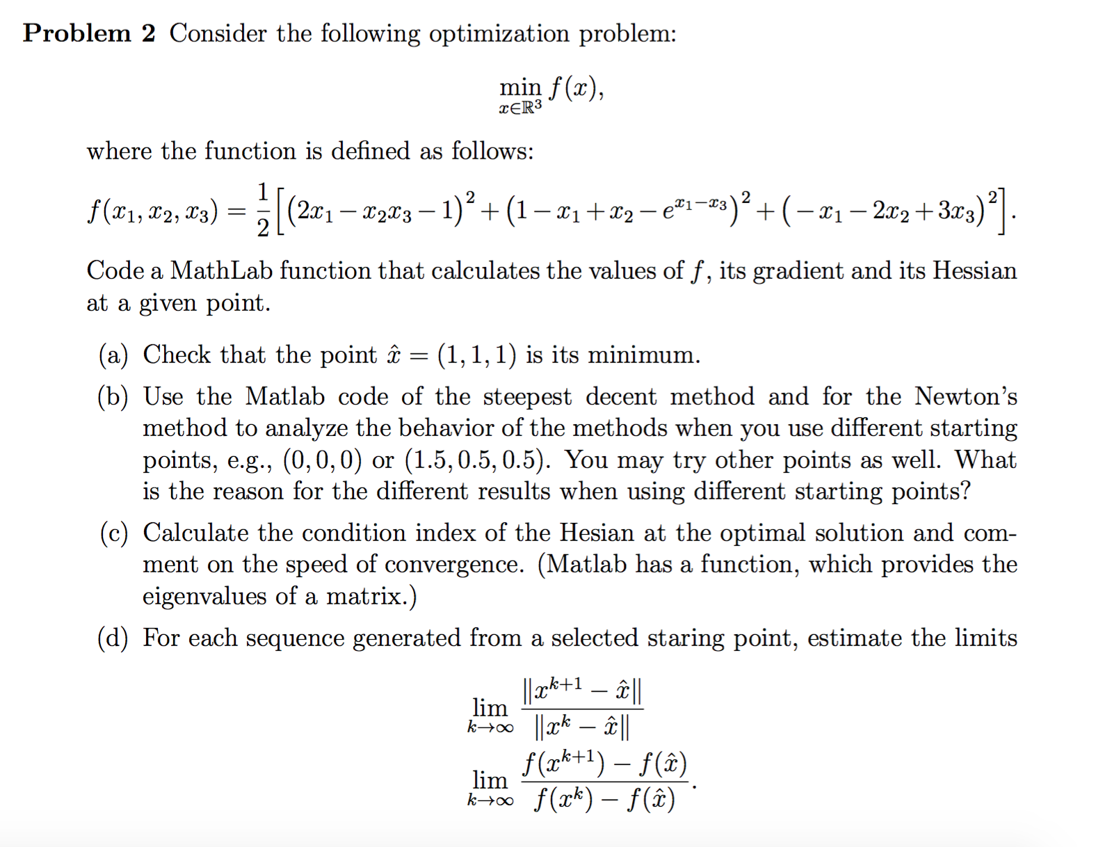 Consider the following optimization problem: min_x | Chegg.com