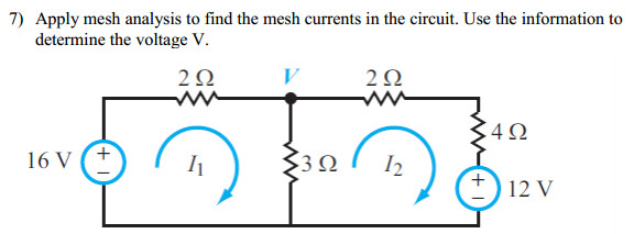 Solved 7) Apply mesh analysis to find the mesh currents in | Chegg.com